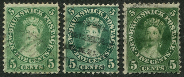 Provincial Stamp - New Brunswick #8, 8a, 8b - Used - Deveney Stamps
