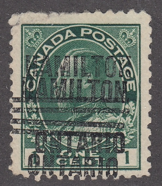 CANADA PRECANCEL HAMILTON 3-104-D 210114 - Deveney Stamps
