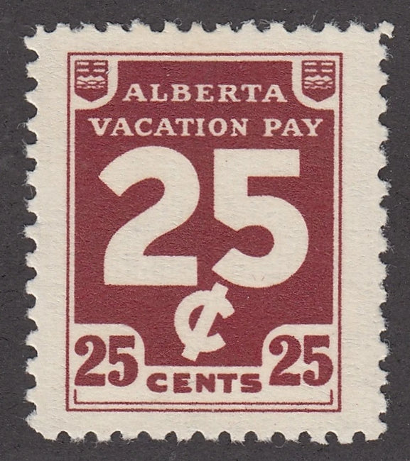 CANADA REVENUE AV21 MINT ALBERTA VACATION PAY STAMP 210128 - Deveney Stamps