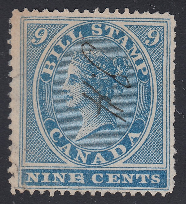 CANADA REVENUE FB9b USED 'B' for 'E' in 'NINE' FEDERAL BILL STAMP ...