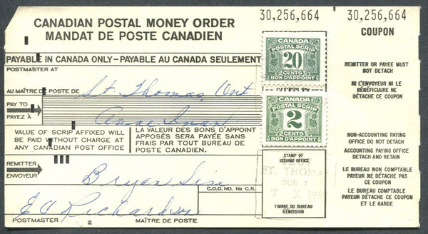 Canada Federal Revenue - FPS24, FPS51 - Used on Canadian Postal Money ...