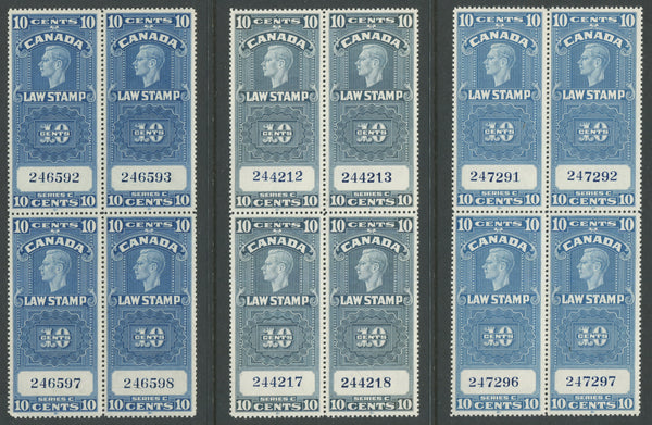 CANADA REVENUE FSC21, FSC21a, FSC21b MINT BLOCKS OF 4 SUPREME COURT ...