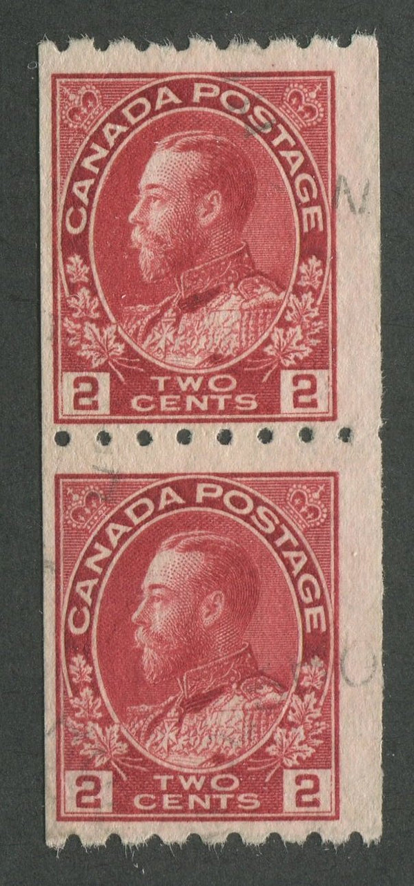 CANADA #124 USED ADMIRAL COIL PAIR 170818 - Deveney Stamps