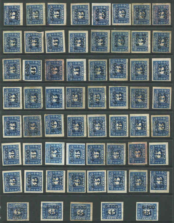 Canada Federal Revenue - Canada Excise Stamp Precancel Collection ...