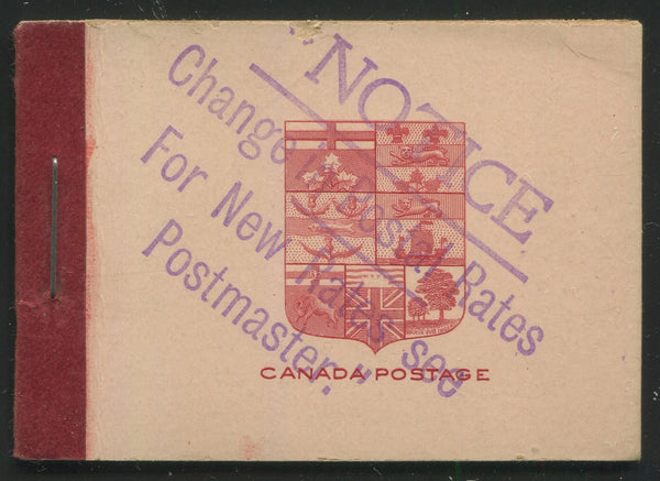 Canada Booklet - Canada BK5f - Complete Booklet - Deveney Stamps