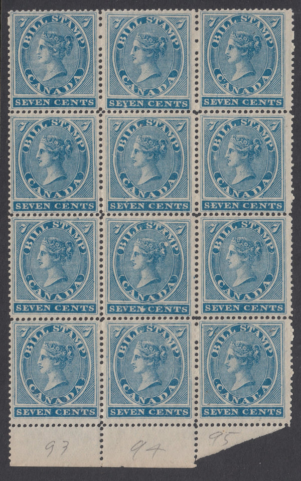 Canada Federal Revenue - FB7 - Mint Block, Major Variety - Deveney Stamps