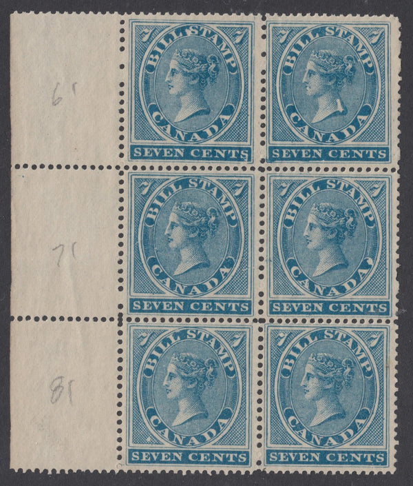 Canada Federal Revenue - FB7 - Mint Block, Major Variety - Deveney Stamps