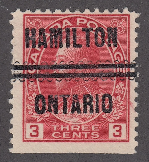 CANADA PRECANCEL HAMILTON 1-109 BOLD O/P 210301 - Deveney Stamps