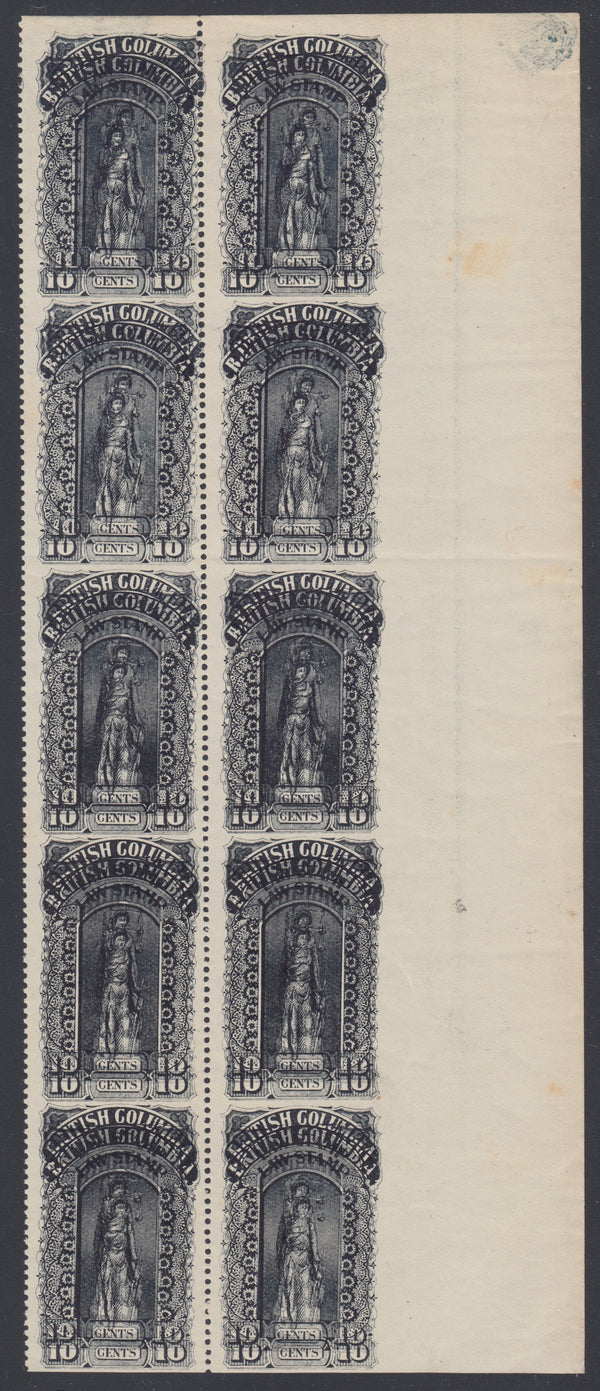 Canada Provincial Revenue - BCL16c,d - Imperforate, Double Print Block ...