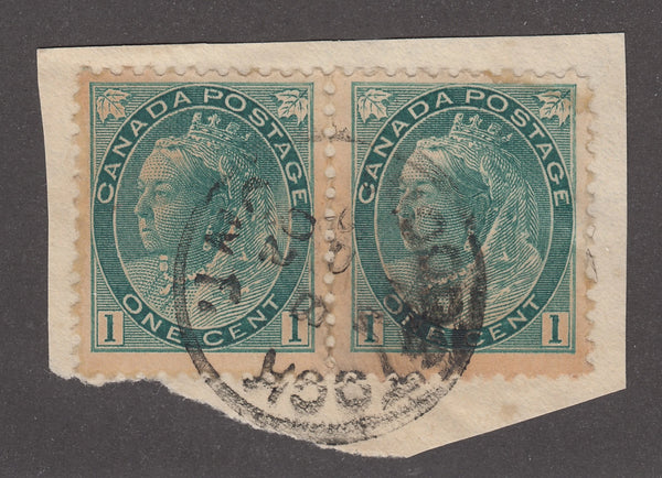 Canada #75 - Used Pair, Major Re-Entry - Deveney Stamps
