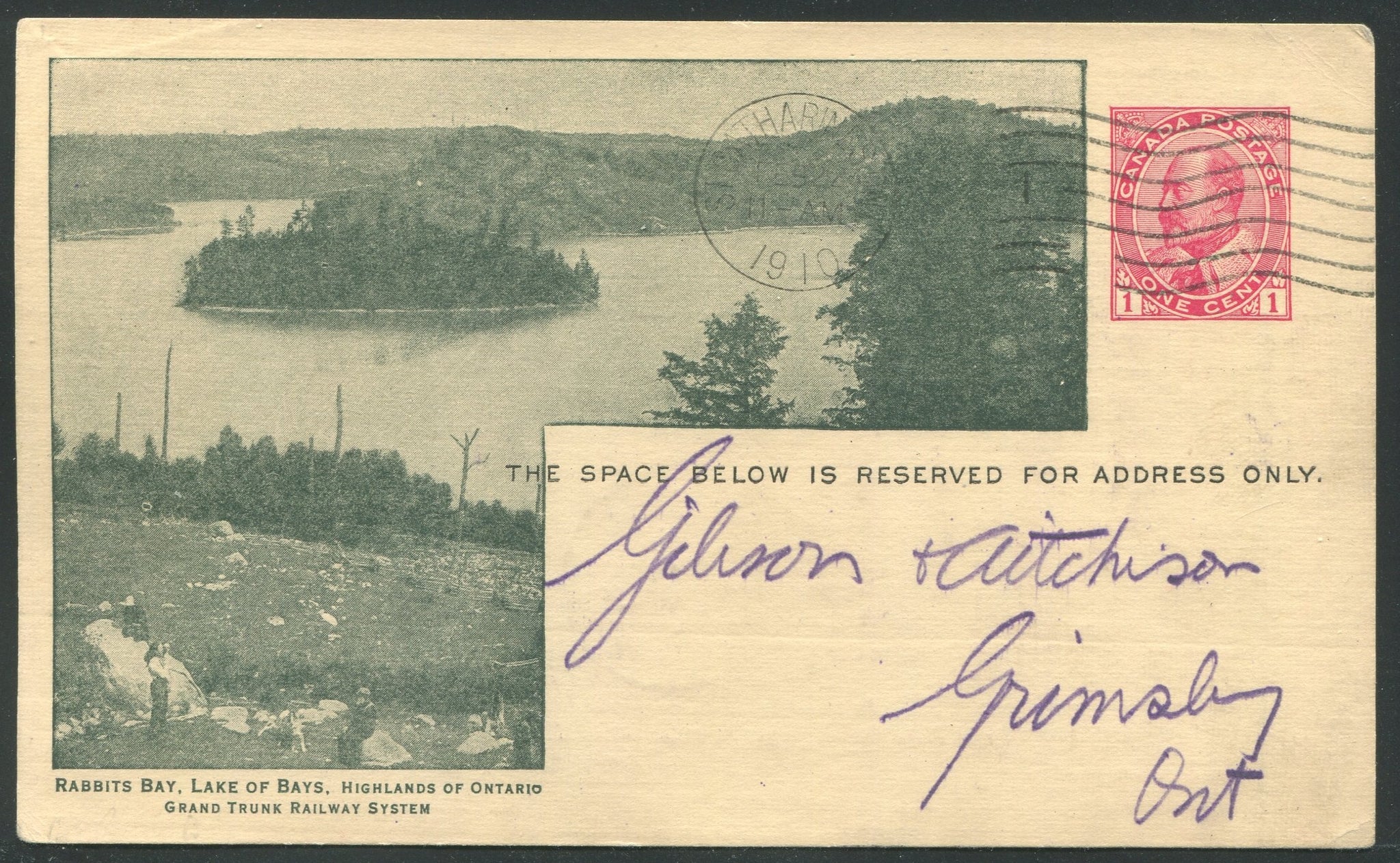 Grand Trunk Railway Pictorial Postcard Rabbits Bay - GTR D40A (Used ...