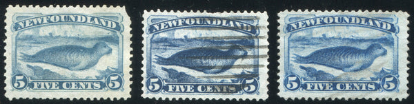 NEWFOUNDLAND #53i, 54i, 55i MAJOR RE-ENTRIES 200527 - Deveney Stamps