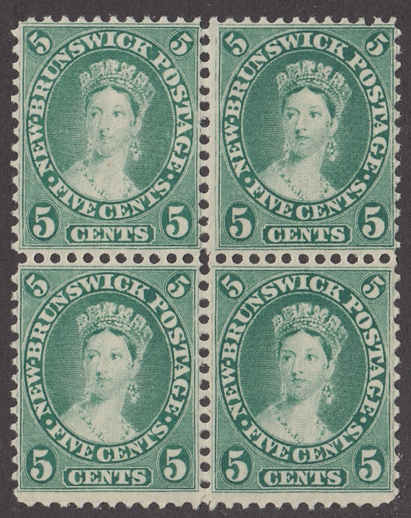 Provincial Stamp - New Brunswick #8 Block - Mint - Deveney Stamps