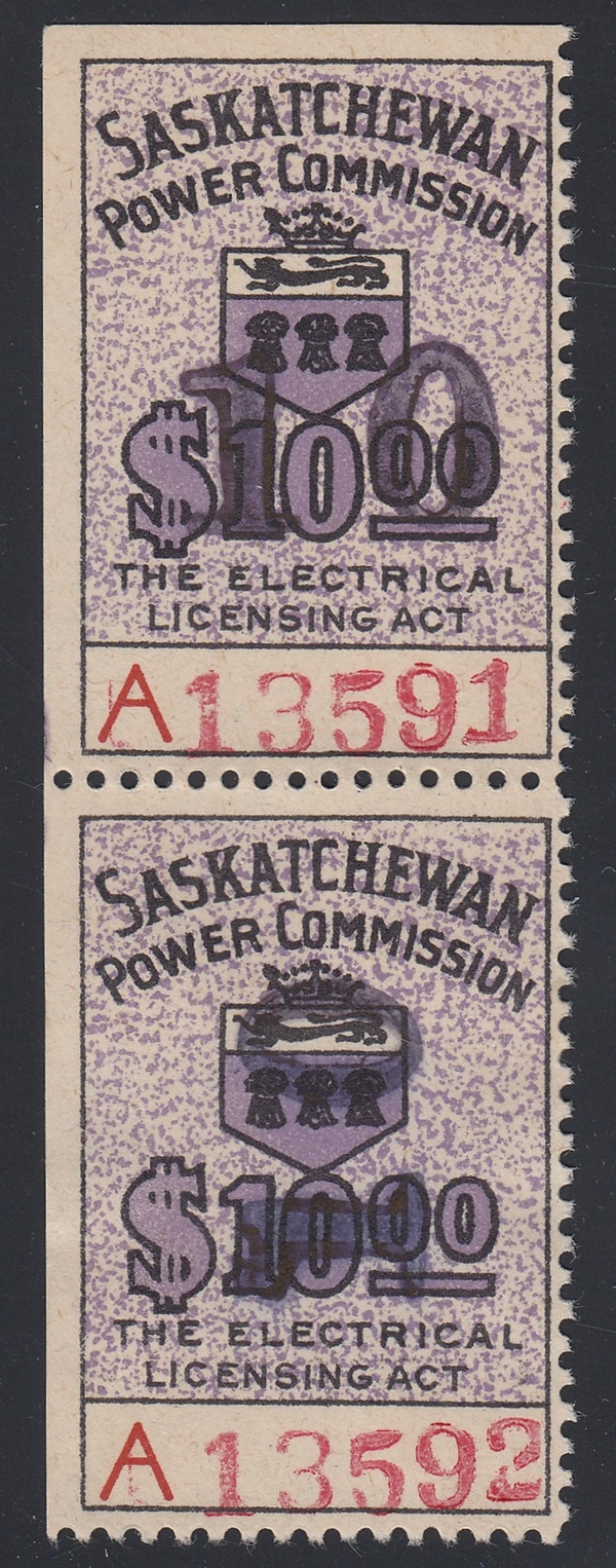CANADA REVENUE SE28c MINT SASKATCHEWAN ELECTRICAL INSPECTION 210503 ...