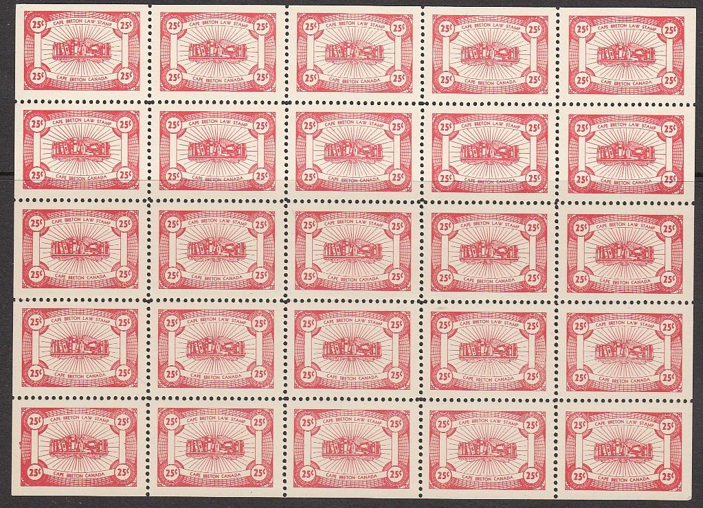 CANADA REVENUE NSC16 FULL SHEET - Deveney Stamps