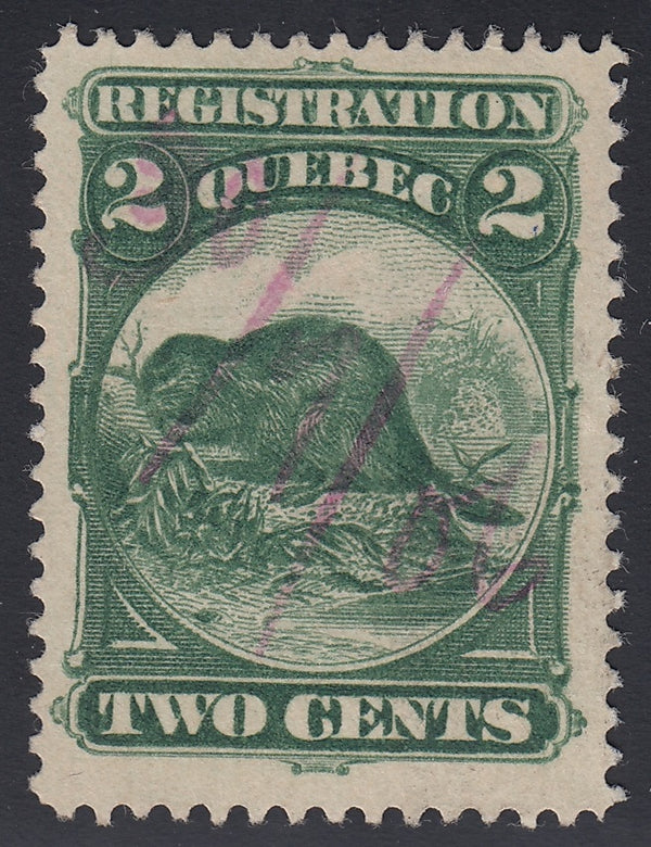 CANADA REVENUE QR4 USED QUEBEC REGISTRATION STAMP 171207 - Deveney Stamps